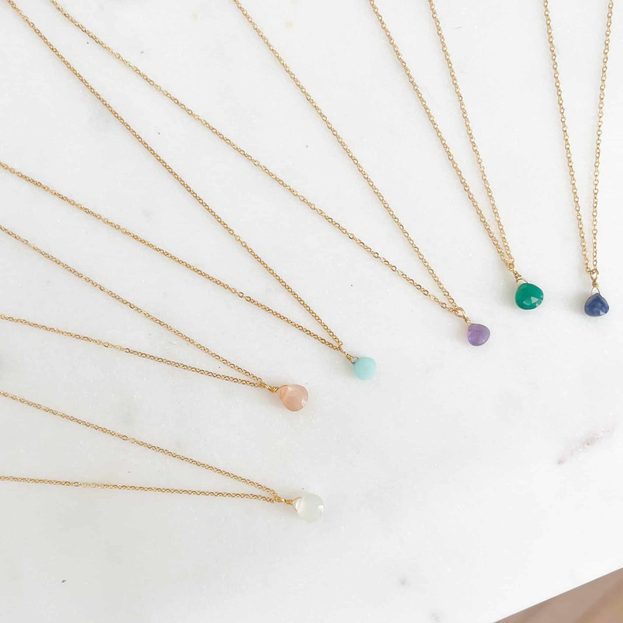 Collier PETITE GOUTTE en acier inoxydable - La Boutique de Cha